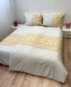 Bavlněné povlečení Angelika gold TiaHome - 1x Polštář 90x70cm, 1x Přikrývka 140x220cm