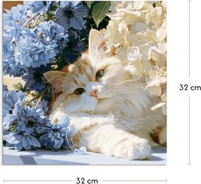 Tištěný obraz na plátně 32x32 cm Floral Feline – Styler