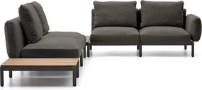 Tmavě šedá čalouněná zahradní pohovka (do L) Sorells – Kave Home