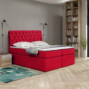 Eka Kontinentální čalouněná postel Luxurious - Cassablanca (200x200 cm) Barva látky Trinity: Červená (Trinity 2309)