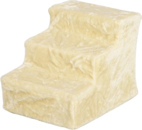 PawHut schody pro psy 3 stupně 35 cm schody pro domácí mazlíčky s plyšovým vzhledem, schody pro kočky do postele, na pohovku, pro kočky do 4,5 kg, bé…