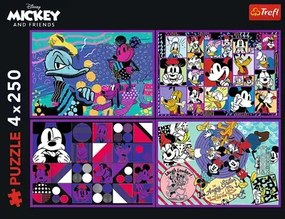 Trefl - Puzzle - Příhody Mickeyho Mouse a přátel / 4x 250 dílků / 33.9