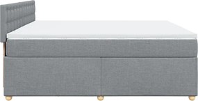 Box spring postel s matrací světle šedá 180 x 200 cm textil 3289073