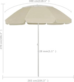 Plážový slunečník pískově žlutý 300 cm 314715