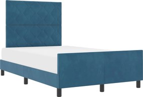 Postel s boxspringem s čelo Tmavě modrá 120 x 200 cm samet 3345003