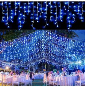 Vánoční světýlka LED záclona FLASH modrá 500 LED