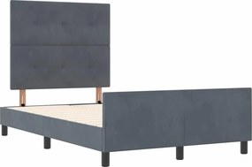 Postel s boxspringem s čelo Tmavě šedá 120 x 200 cm samet 3344934