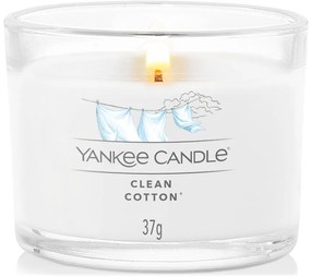 Yankee Candle –  votivní svíčka ve skle Clean Cotton (Čistá bavlna), 37 g