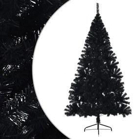 344677 vidaXL Umělý poloviční vánoční stromek se stojanem černý 180 cm PVC
