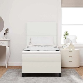 Postel s boxspringem s čelo Krémová a bílá 100 x 200 cm 3337545
