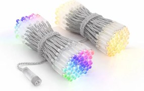 Barevná světýlka venkovní Twinkly strings 25 m Dual Pro, 2× 125 LED RGB, čirý kabel, IP44, 2× 12,5 m