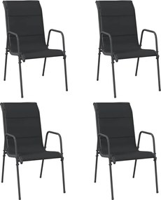 Zahradní židle 4 ks ocel a textilen černé 316821