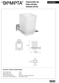 Bemeta Design NIKI: Držák kartáčků, sklo -