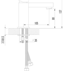 Sapho, LATUS stojánková umyvadlová baterie bez výpusti, chrom, 1102-02
