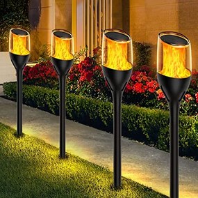 BERGE LED venkovní solární lampa pochodeň - 65cm
