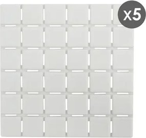 MSV QUADRO sada 5 ks protiskluzových podložek bílá / SBS kaučuk / 13 x
