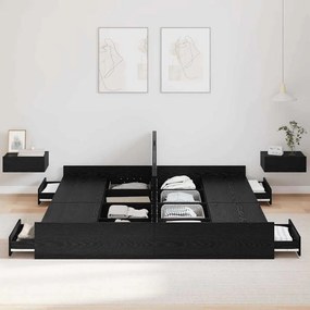 Rám postele s úložným prostorem s čelo Černý dub 180 x 200 cm 3335270