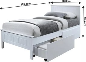 Postel 90x200, bílá, MIDEA Kondela 0000252399