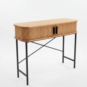Konzole SCAVA s posuvnými dveřmi, drážkovaná, 100 x 35 x 80,5 cm