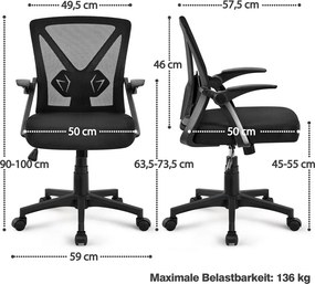 Kancelářská židle Yaheetech – černá (255993394945)