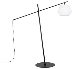 Designová venkovní stojací lampa černá s bílým stínítkem IP44 - Robbert