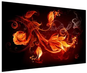 Obraz květů v ohni (120x80 cm)