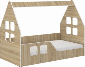 Wooden Toys Dětská postel Nízký DOMEČEK SONOMA 140x70 Montessori (vlevo)