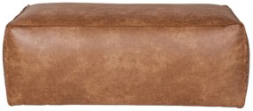 Hoorns Koňakově hnědý koženkový taburet Bearny