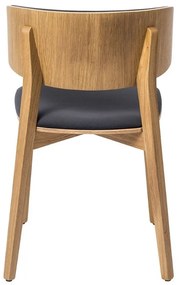 FormWood Dubová jídelní židle Nora II. s antracitovým sedákem