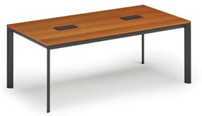 Stůl INVITATION 2000 x 1000 x 740, třešeň + 2x stolní zásuvka TYP II, černá