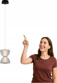 Tica Závěsná Led lampa černobílá do obývacího pokoje Italux