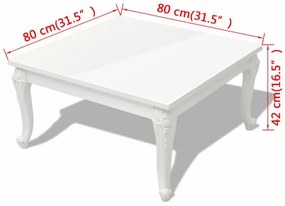 Konferenční stolek bílá vysoký lesk Dekorhome 80x80x42 cm