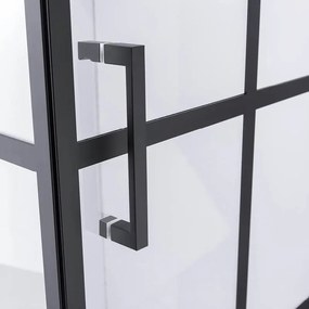 BPS-koupelny Čtvercový sprchový kout HYD-SK10A 80x80 černý/transparent + vanička HYD-OSV-SXL02A bílá