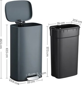 Odpadkový koš černý AUK-E1103 BK