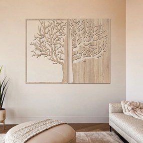 dřevo života Dřevěný strom na zeď DUALITY Barevný vzor: Světlý dub, Rozměry (cm): 120x90