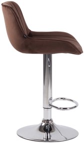 Barová židle Haugo - samet - chromovaný rám | hnědá