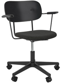 OnaDnes -20% Audo CPH Černo-šedá čalouněná otočná židle AUDO CO s područkami