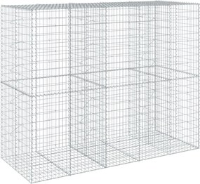 Gabionový koš s víkem 250 x 100 x 200 cm pozinkované železo 3295228