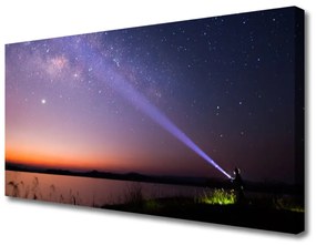 Obraz na plátně Hvězdy Noc Mlěčná Dráha 125x50 cm