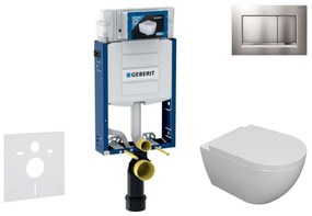 Geberit Kombifix - Set předstěnové instalace, klozetu Oudee a sedátka softclose, tlačítko Sigma20, lakovaný chrom mat/chrom SANI15CA1102