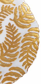 VILLA D’ESTE HOME TIVOLI Designový talíř  se zlatými listy Vert, 32 cm