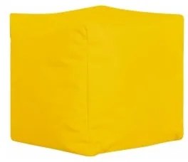 Sedací vak taburetka Cube S ekokůže TiaHome - žlutá