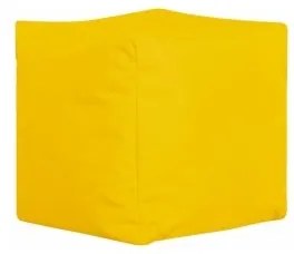 Sedací vak taburetka Cube S ekokůže TiaHome - žlutá