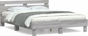vidaXL Rám postele s čelem 140 x 190 cm kompozitní dřevo [3207439] Barva: šedá sonoma
