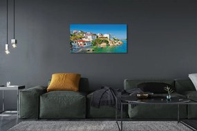 Obrazy na plátně Řecko staveb pobřeží mořská 125x50 cm