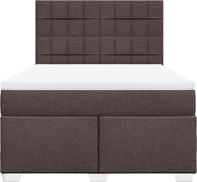 Box spring postel s matrací tmavě hnědá 140x190 cm textil 3290486