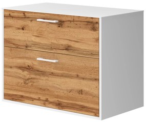 Kingsbath Afina White/Wotan Oak 80 skříňka do koupelny, HPL vrchní deska