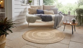 Hanse Home, Kusový koberec Forest 103998 Beige/Brown – na ven i na doma, 200x200 (průměr) kruh, béžová, chodba / předsíň
