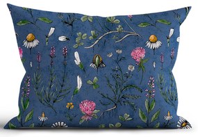 MK Lůžkoviny Bavlněný povlak na polštář Renforcé 40 x 60 cm - Herbář tmavě modrý