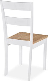 vidaXL Jídelní židle 6 ks bílé masivní kaučukovník [275061]
